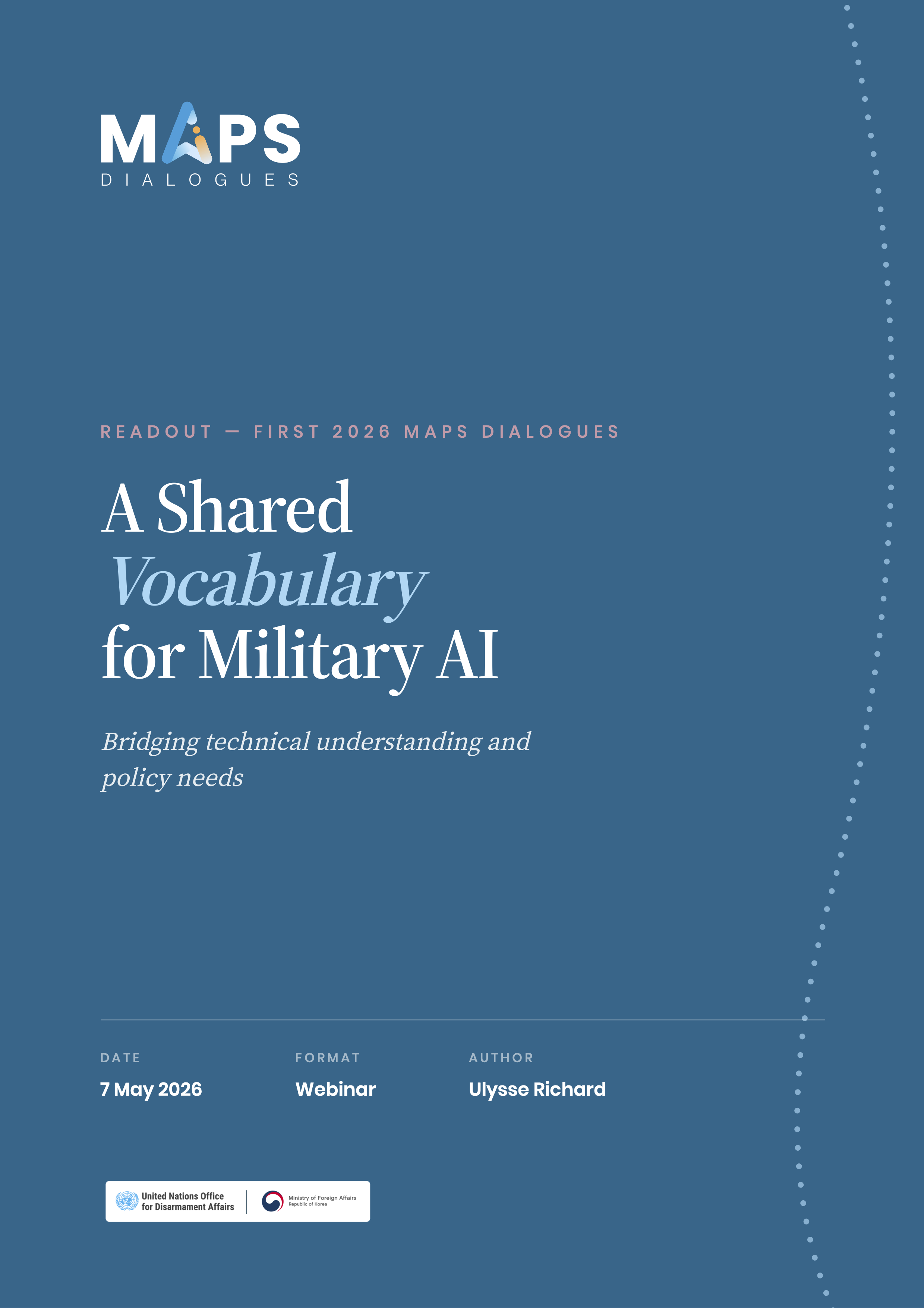 MAPS Dialogues – A Shared Vocabulary for Military AI: Bridging ...